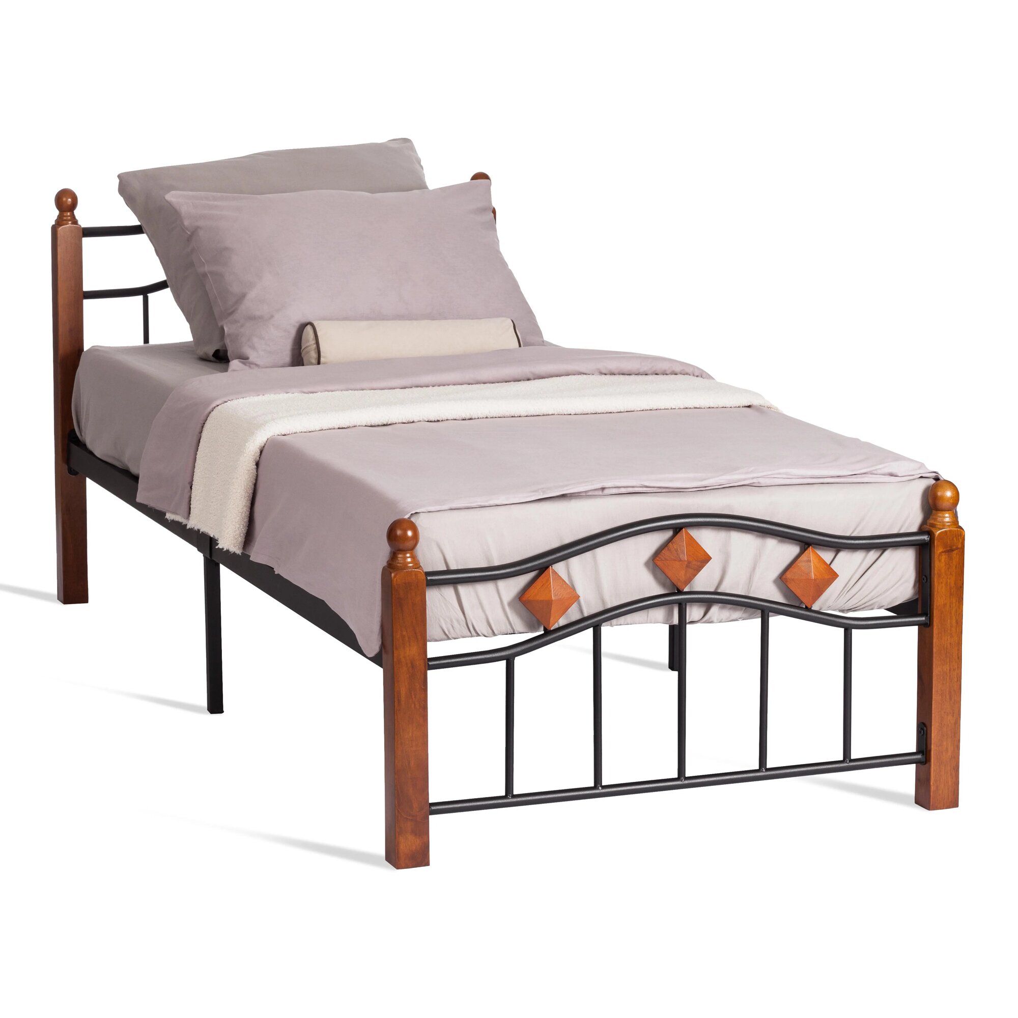 Кровать односпальная TetChair АТ-126 SINGLE 90*200 Черный/Красный дуб 0866673001