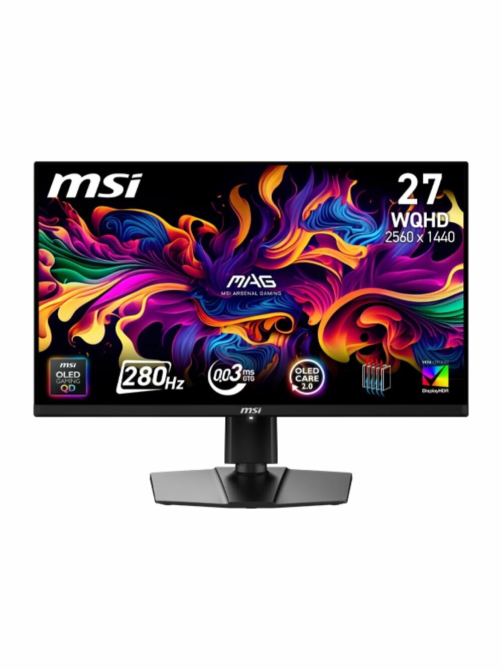 Монитор 26.5" MSI Mag 271QP QD-OLED X28, 2650х1440, 280 Гц, QD OLED, черный (9s6-3cf19t-010)