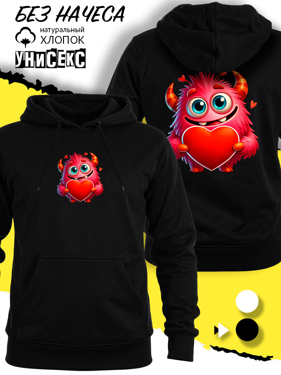 Худи Толстовка свитшот с монстром сердце
