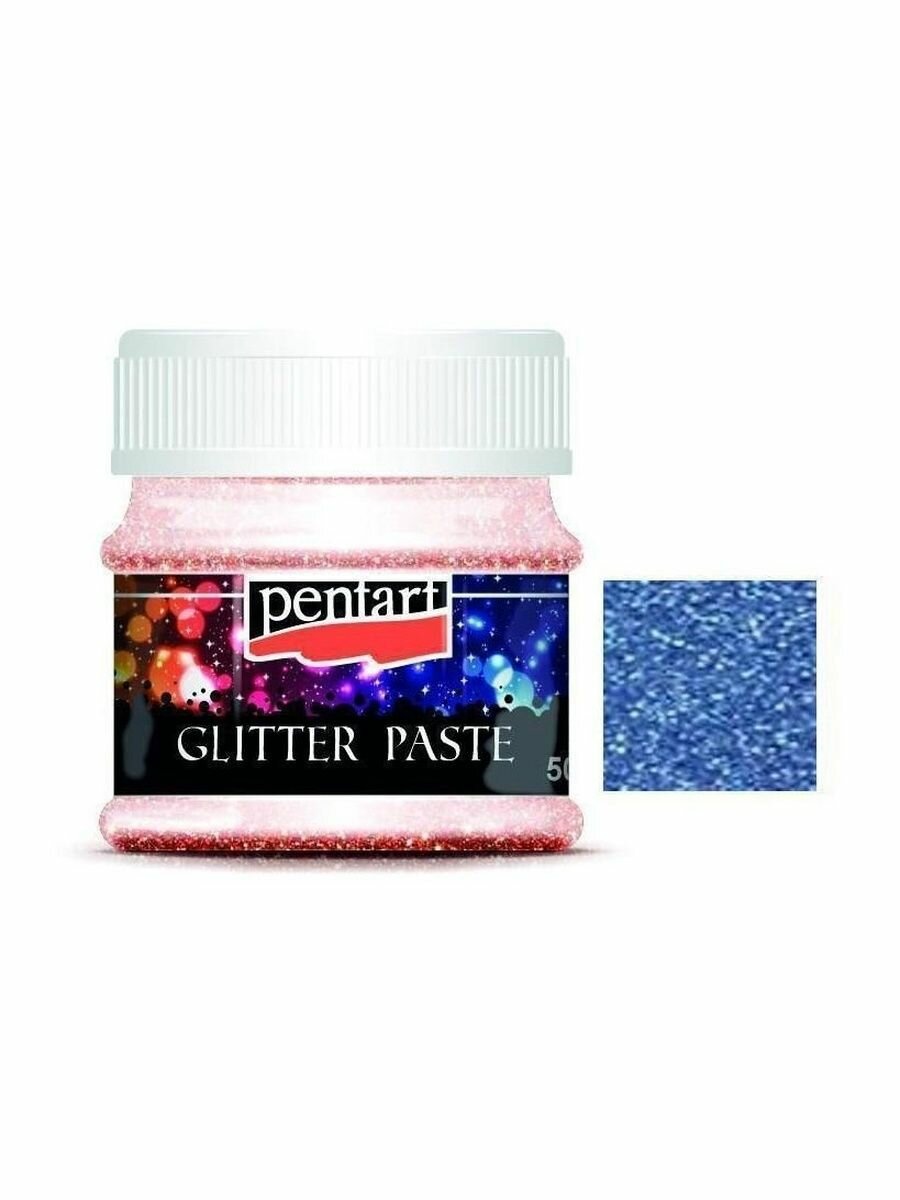Паста Pentart с блёстками, мелкозернистая, 50 мл, цвет синий тёмный