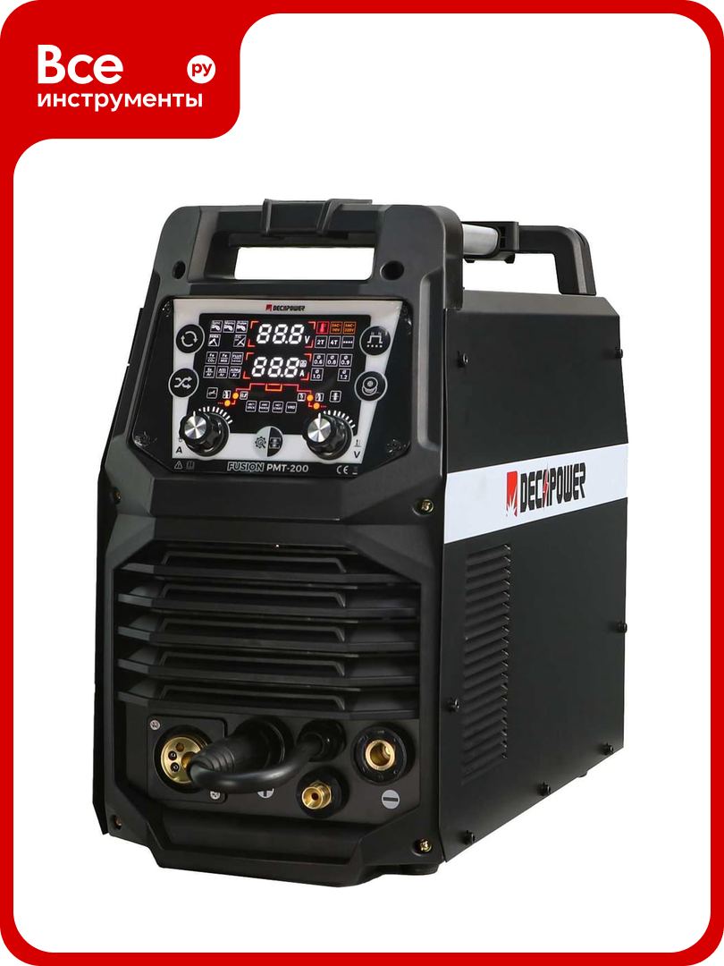 Сварочный полуавтомат DECAPOWER FUSION PMT-200 PMT200, черный, профессиональной сварки