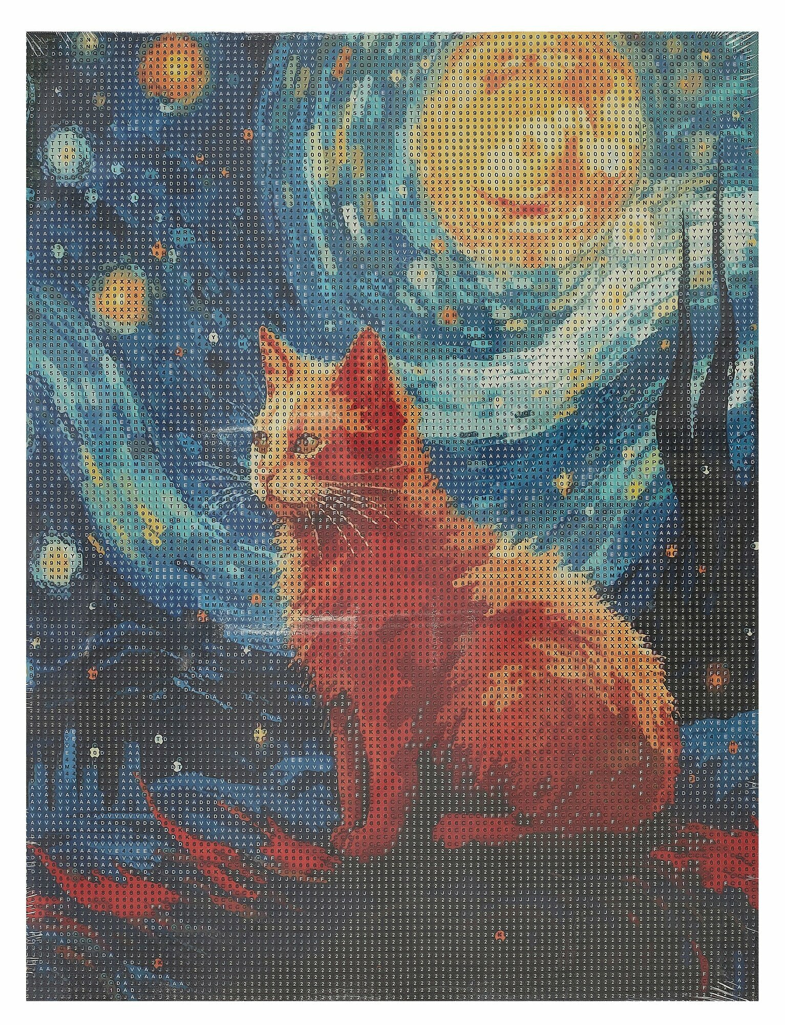 Алмазная мозаика (классическая), с подрамником, с полным заполнением "Кот Ван Гога", 30 х 40 см