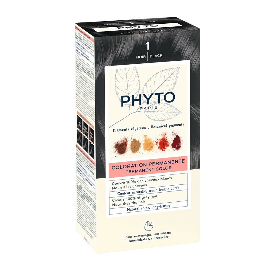 Phyto крем-краска для волос в наборе тон 1/черный/