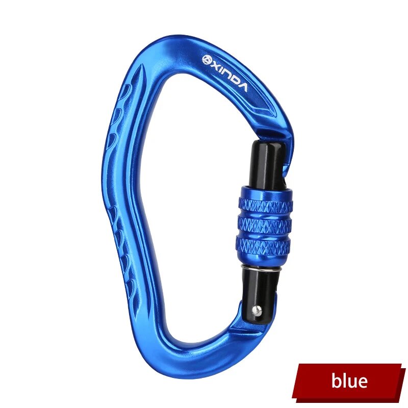 Карабин XINDA Screwgate 22KN черный/синий/оранжевый/красный/серебристый из алюминия Синий, Blue