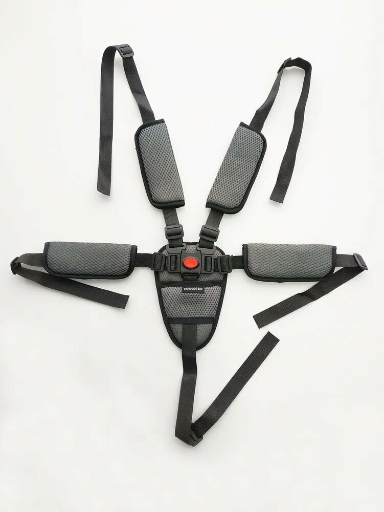 Универсальный 5-точечный ремень безопасности для детского кресла, колясок и других детских сидений, обеспечивая безопасную защиту-Серый