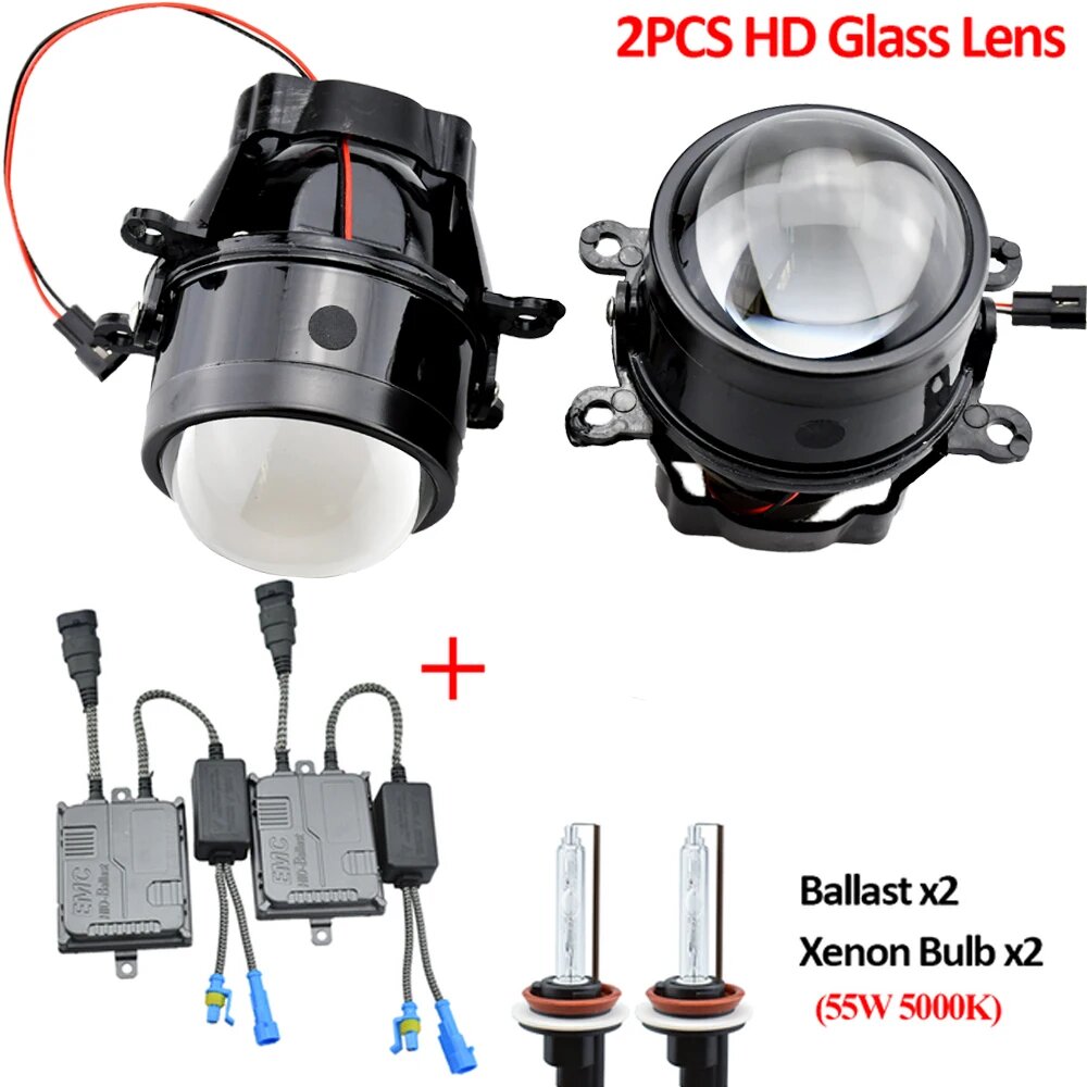 2X противотуманные фары для Subaru Forester WRX STI Impreza XV BRZ Justy Outback Legacy Автомобильные светодиодные линзы HD Стекло Синяя пленка Биксеноновые противотуманные фары HD Glass-HID-55W