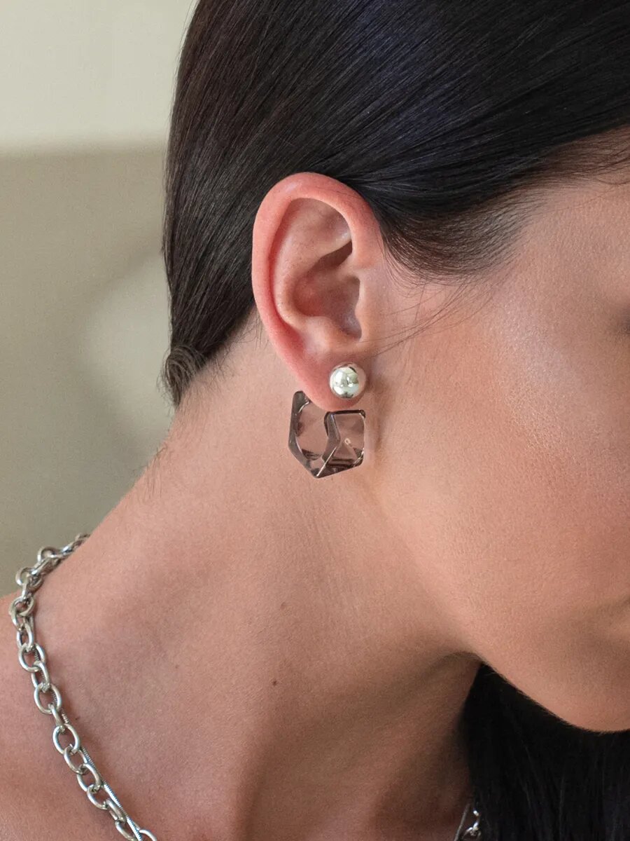 Серьги пусеты, акрил