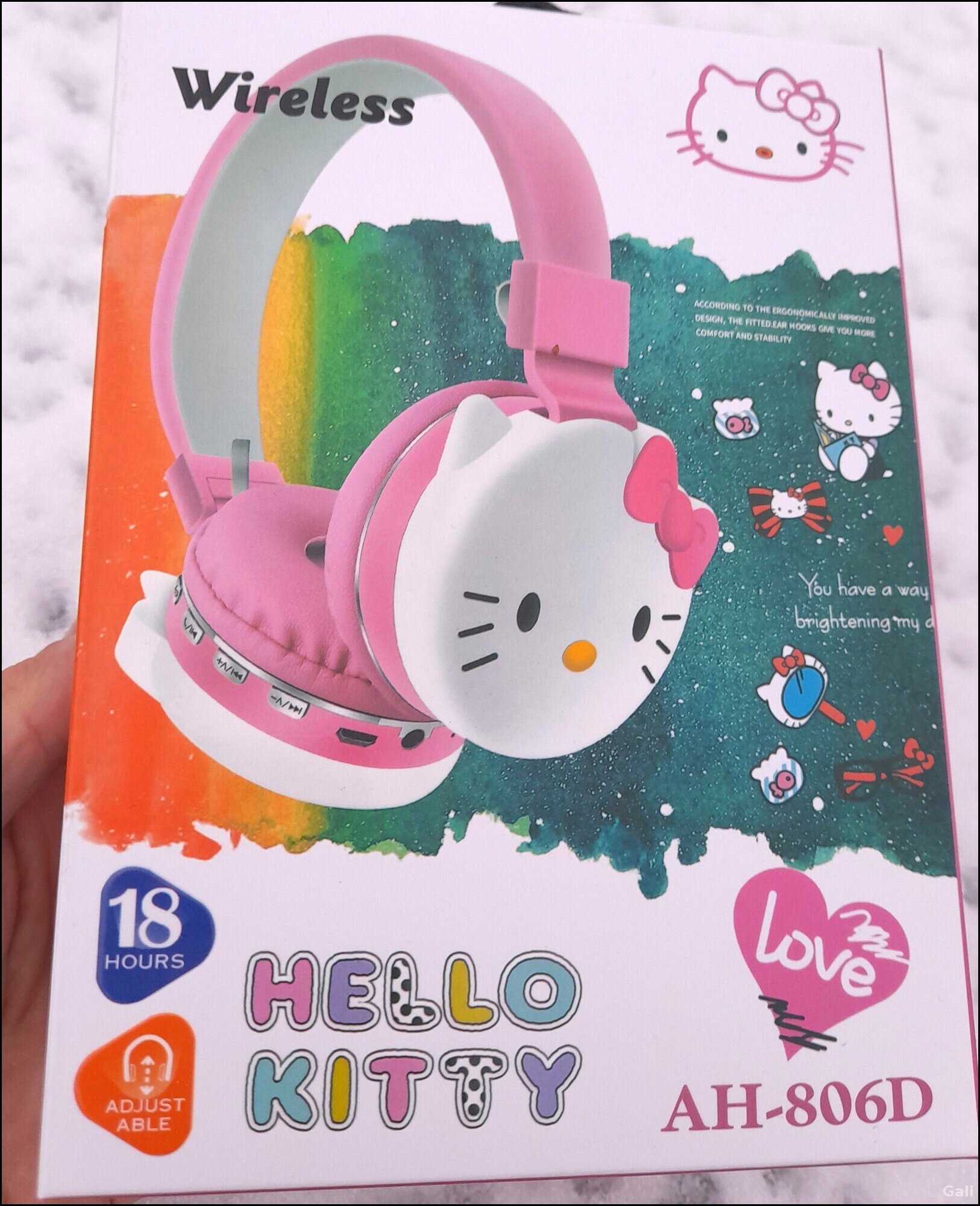 Милые беспроводные наушники Hello Kitty розовые