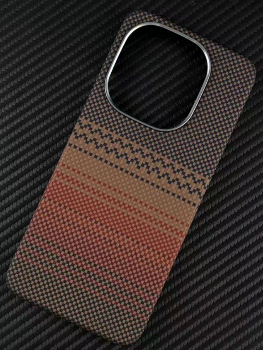 Карбоновый чехол Carbon Shield для Vivo iQOO 15 Metal Frame с Magsafe Sunset Orange