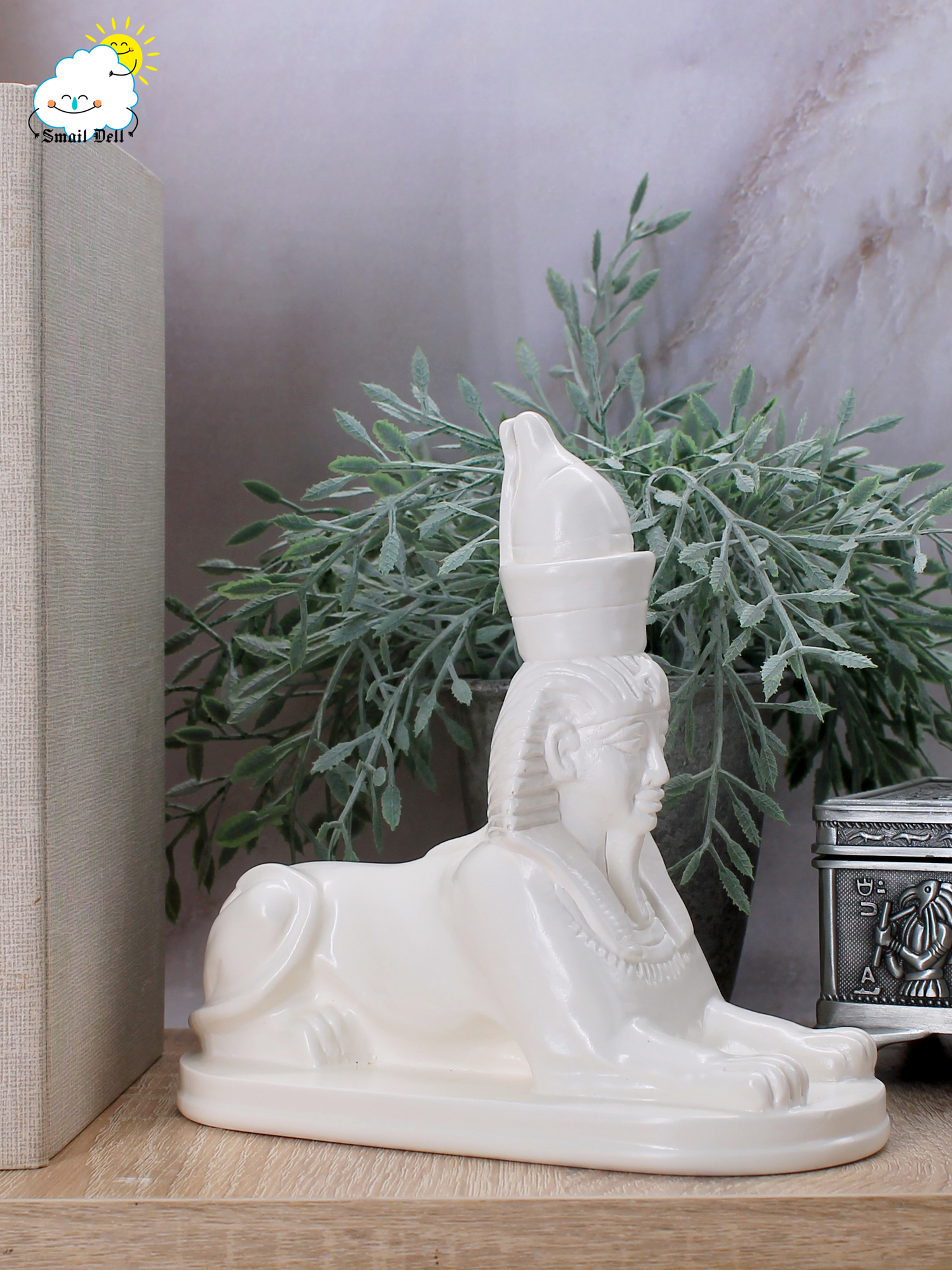 Статуэтка Сфинкс Египетский большой , гипс , 15 см , цвет белый глянец