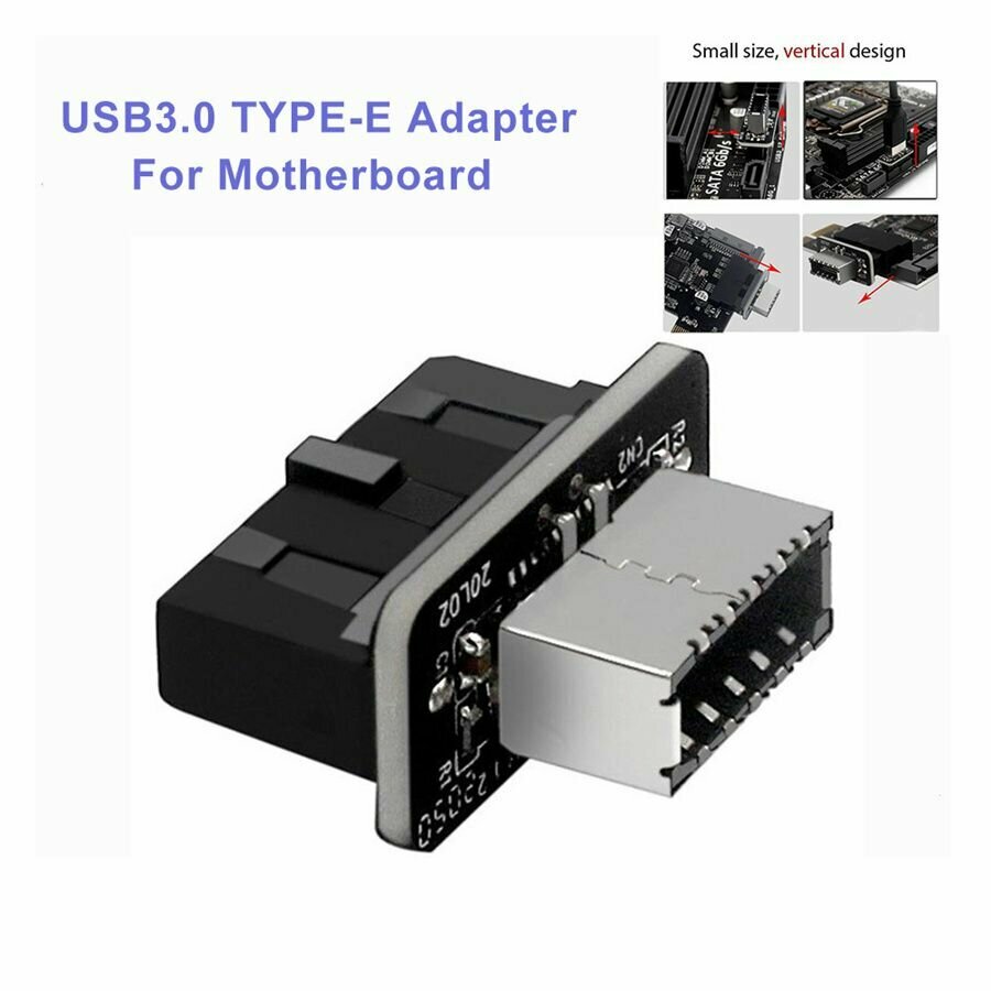 Адаптер USB-разъема USB3.0 19P/20P Для преобразователя типа E В Передний Штекер Type C.