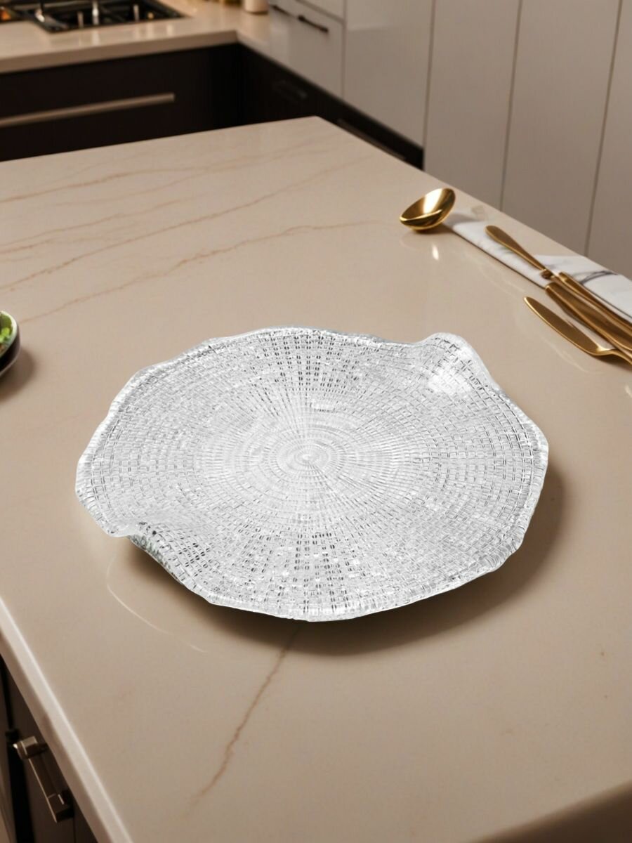 Тарелка из декорированного стекла DIAMANTE от IVV Италия 22 см