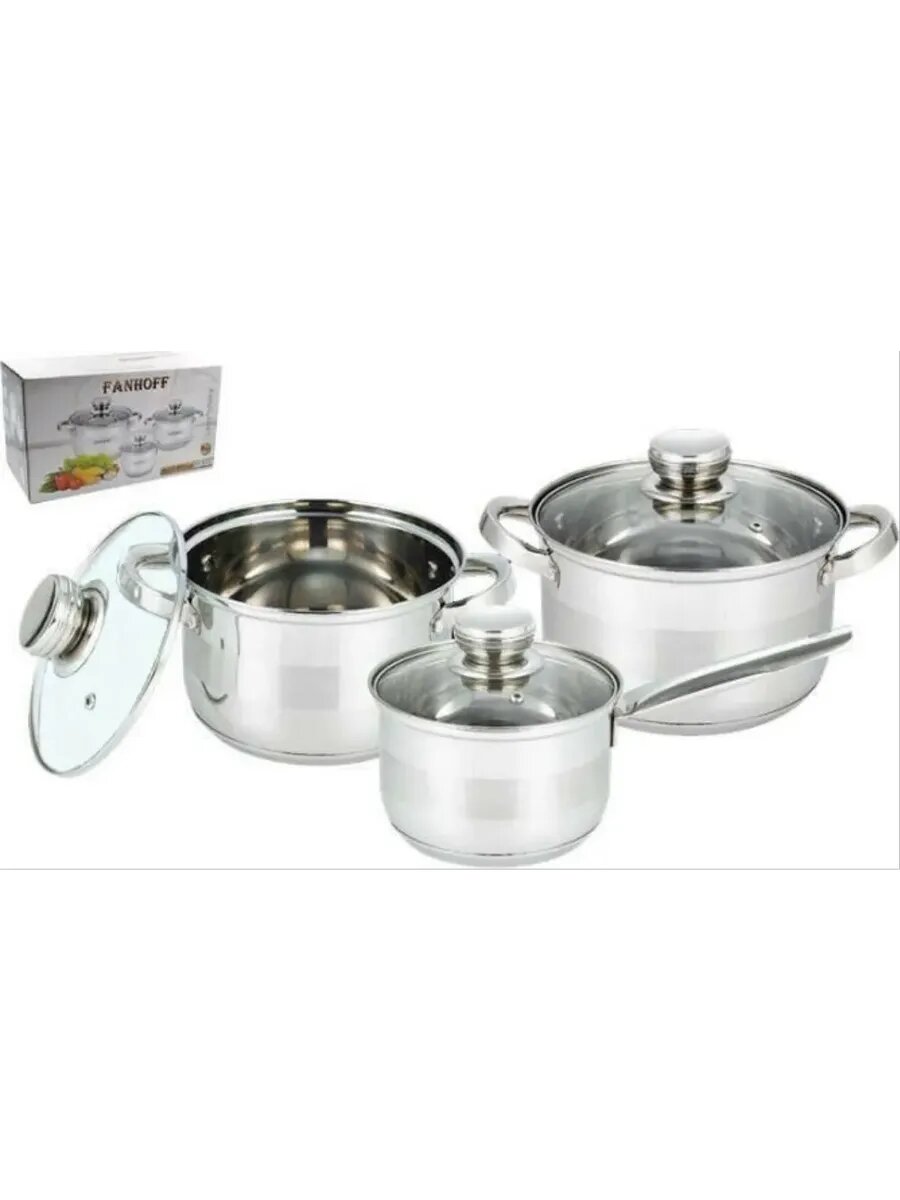 Набор кастрюль нержавеющая сталь FH-52512 6 предметов