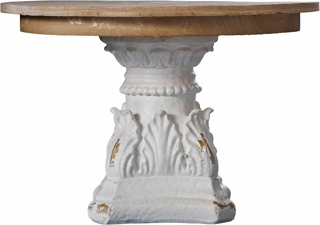 Блюдо Glasar 62-072, на ножке, дерево, полирезина, 27x27x20 см