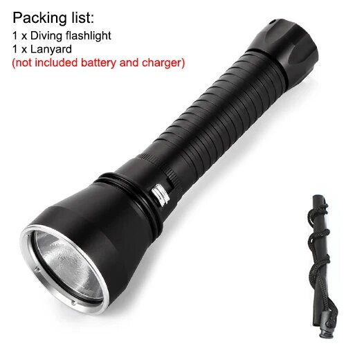 Фонарик Asafee XHP70 для дайвинга no battery, White light