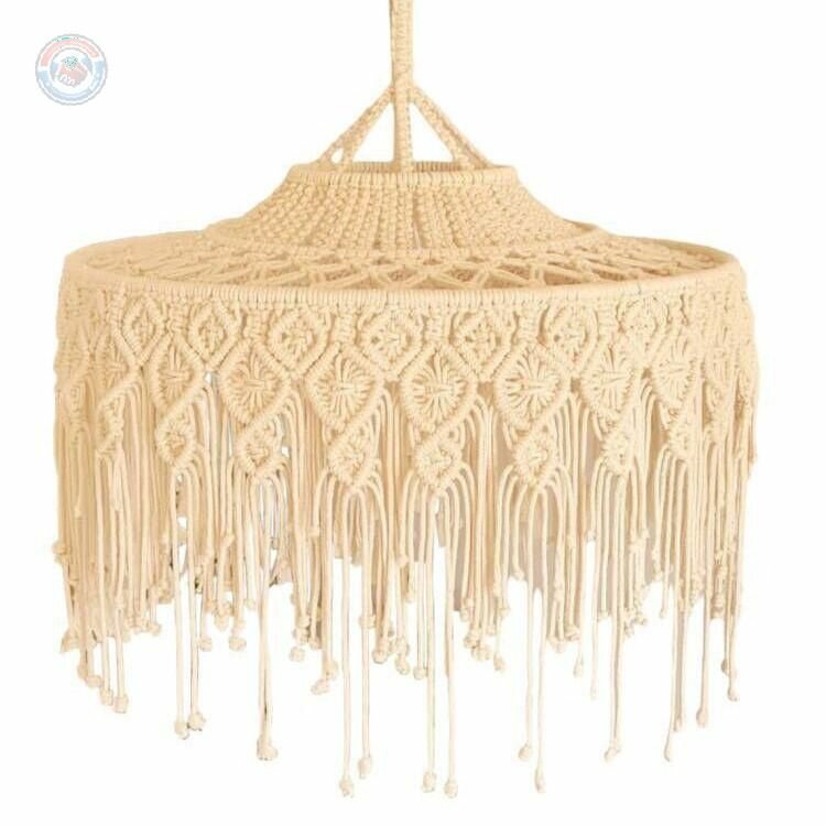 Абажур макраме хлопковый бохо для торшера и настольной лампы уютный декор гостиной спальни ручная вязка