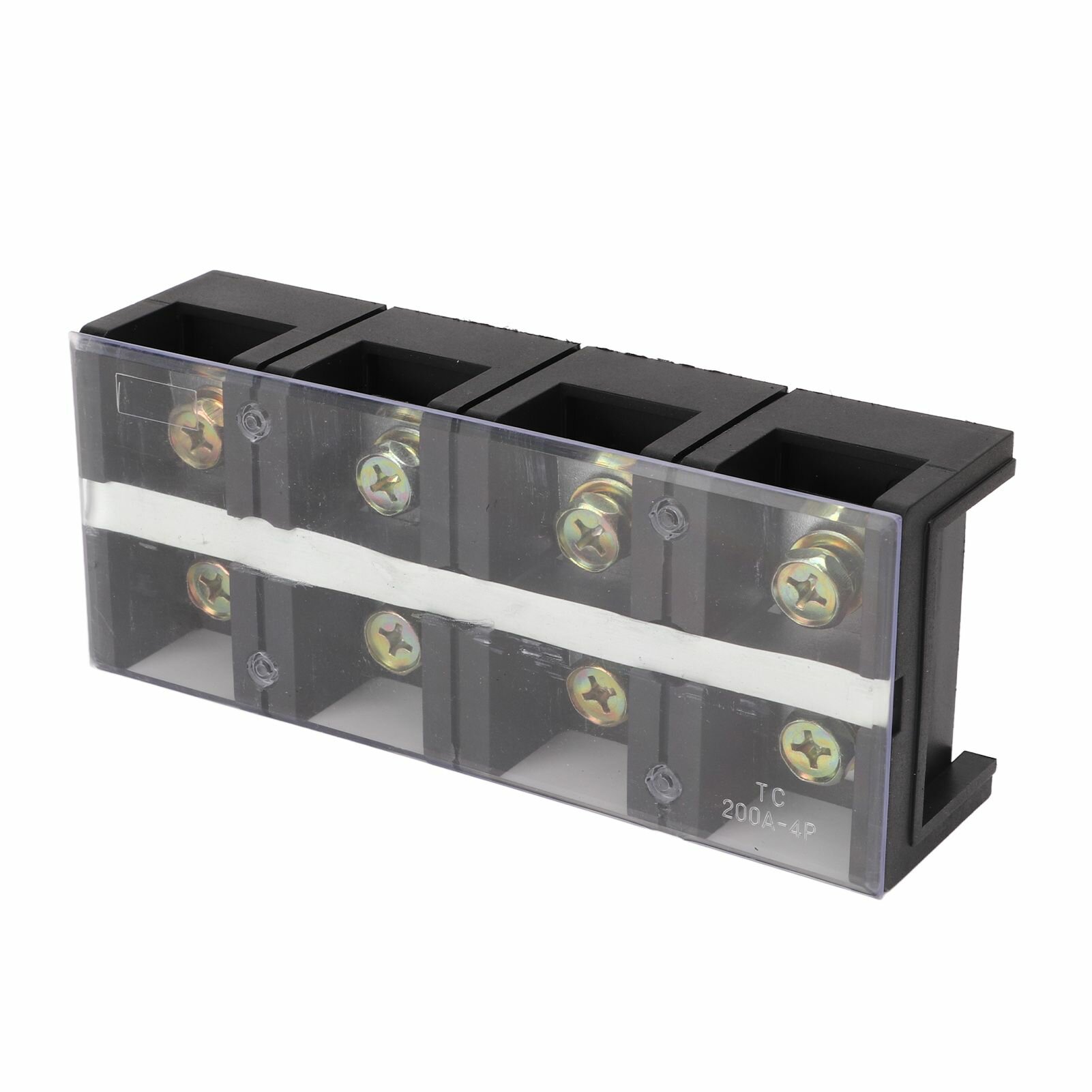 Клеммная колодка Двухрядная сильноточная винтовая клеммная колодка с крышкой для ПК для распределения питания освещения, 200 А, 600 В, 4 позиции (2004 г.)
