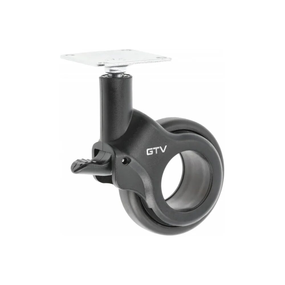 GTV Колесо мебельное STRADA, d-60мм, черное, со стопором KM-STRADA-60MM-ZH-20