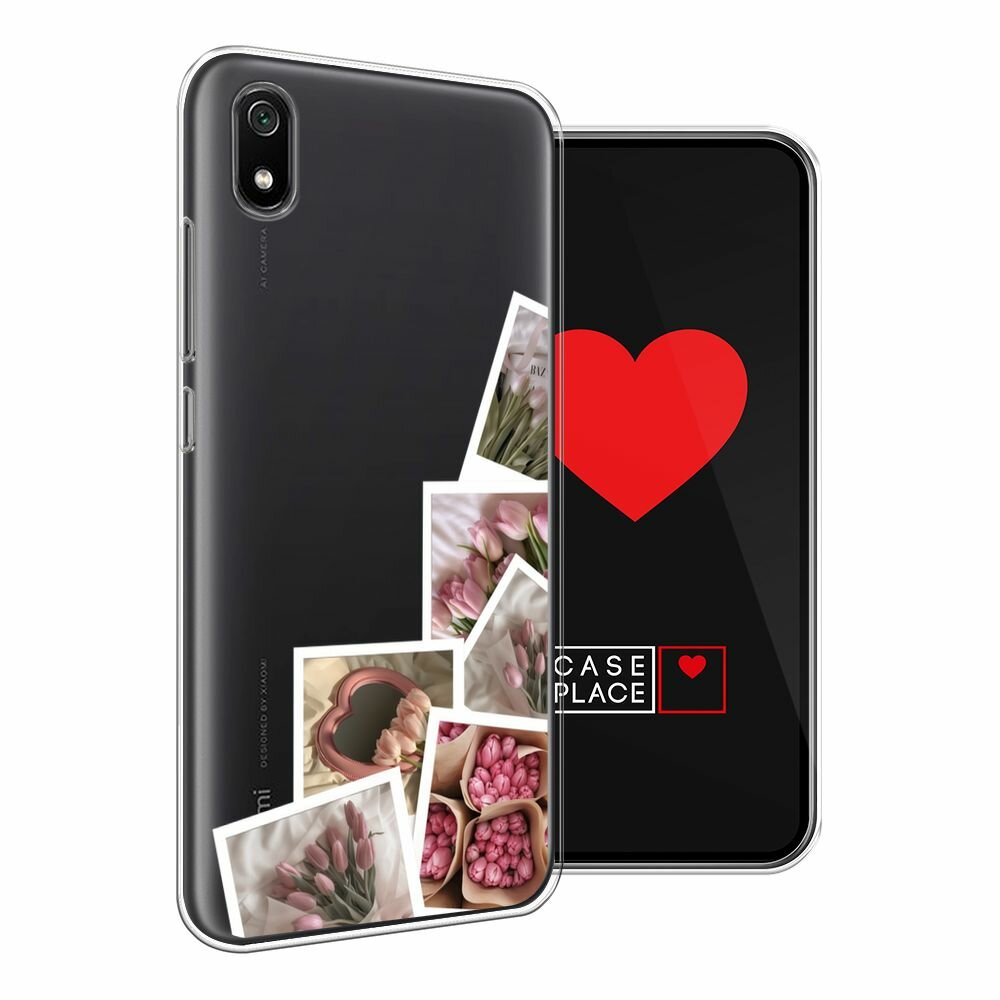 Чехол на Xiaomi Redmi 7A / Сяоми Редми 7А с принтом "Весенние фото - 8 марта", прозрачный — фото 1