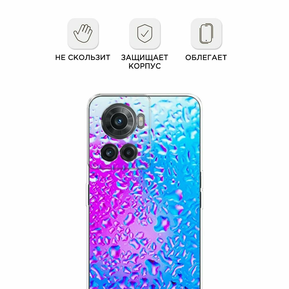 Чехол на OnePlus 10R/Ace / Ван Плас 10R/Ace с принтом "Капли на стекле" — фото 1
