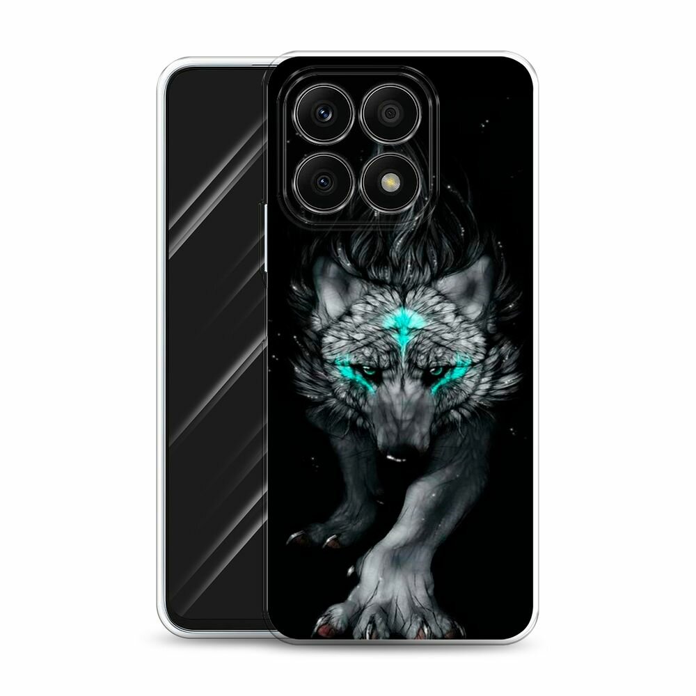Силиконовый чехол на Honor X8A / Хонор X8A с принтом "Крадущийся волк" — фото 1