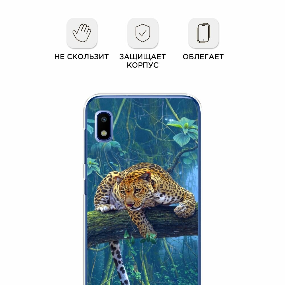 Чехол на Samsung Galaxy A10 / Самсунг Галакси А10 с принтом "Леопард охотник" — фото 1