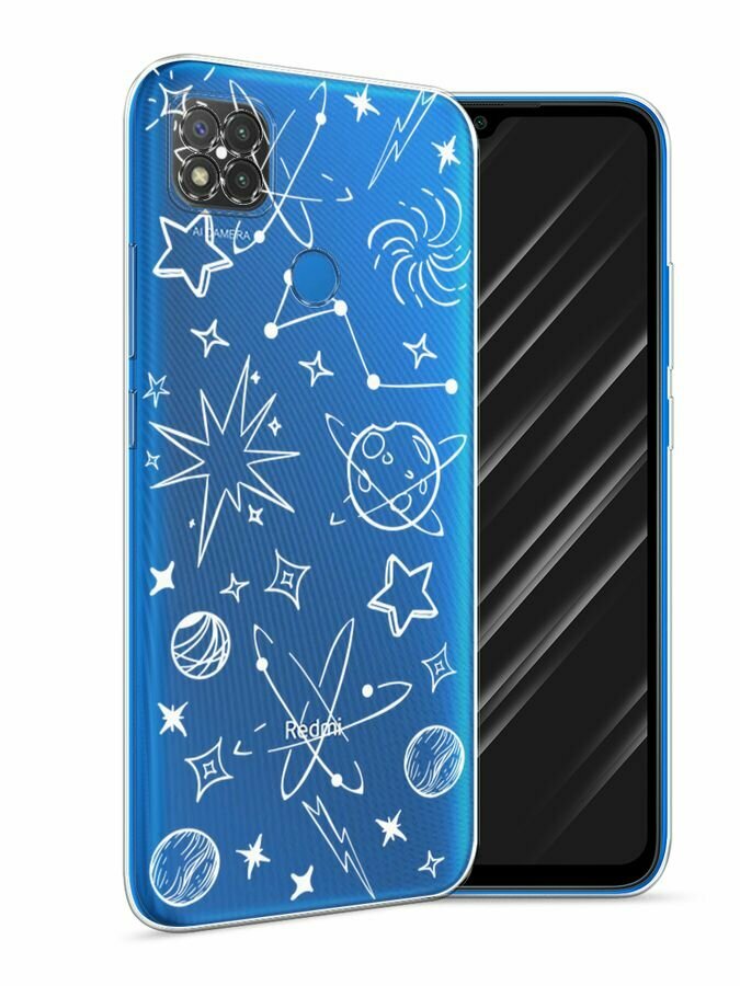 Чехол на Xiaomi Redmi 9C / Сяоми Редми 9C с принтом "Космическая вселенная", прозрачный