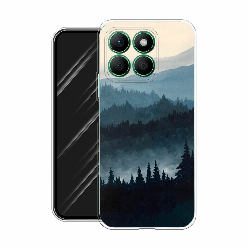 Силиконовый чехол на Honor X8B / Хонор X8B с принтом Туманные горы — фото 1