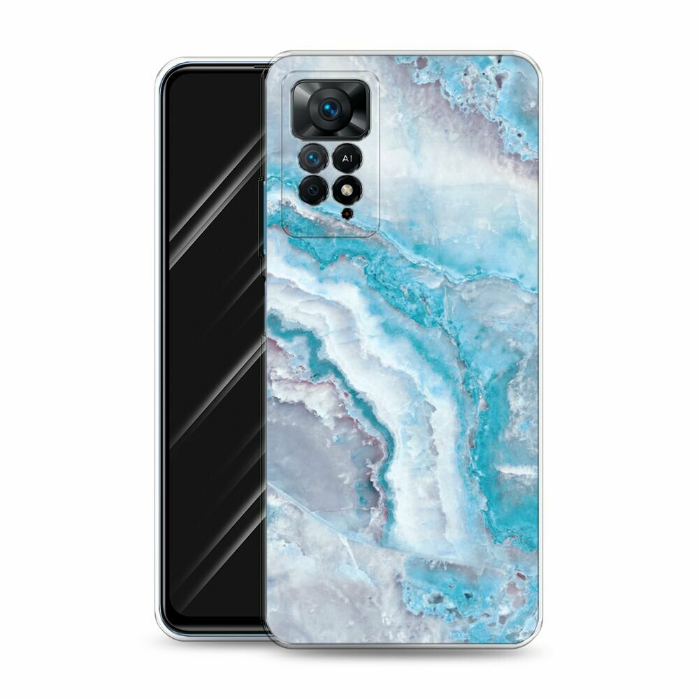 Чехол на Xiaomi Redmi Note 11E Pro / Сяоми Редми Нот 11E Pro Про с принтом "Нежно-голубой мрамор" — фото 1