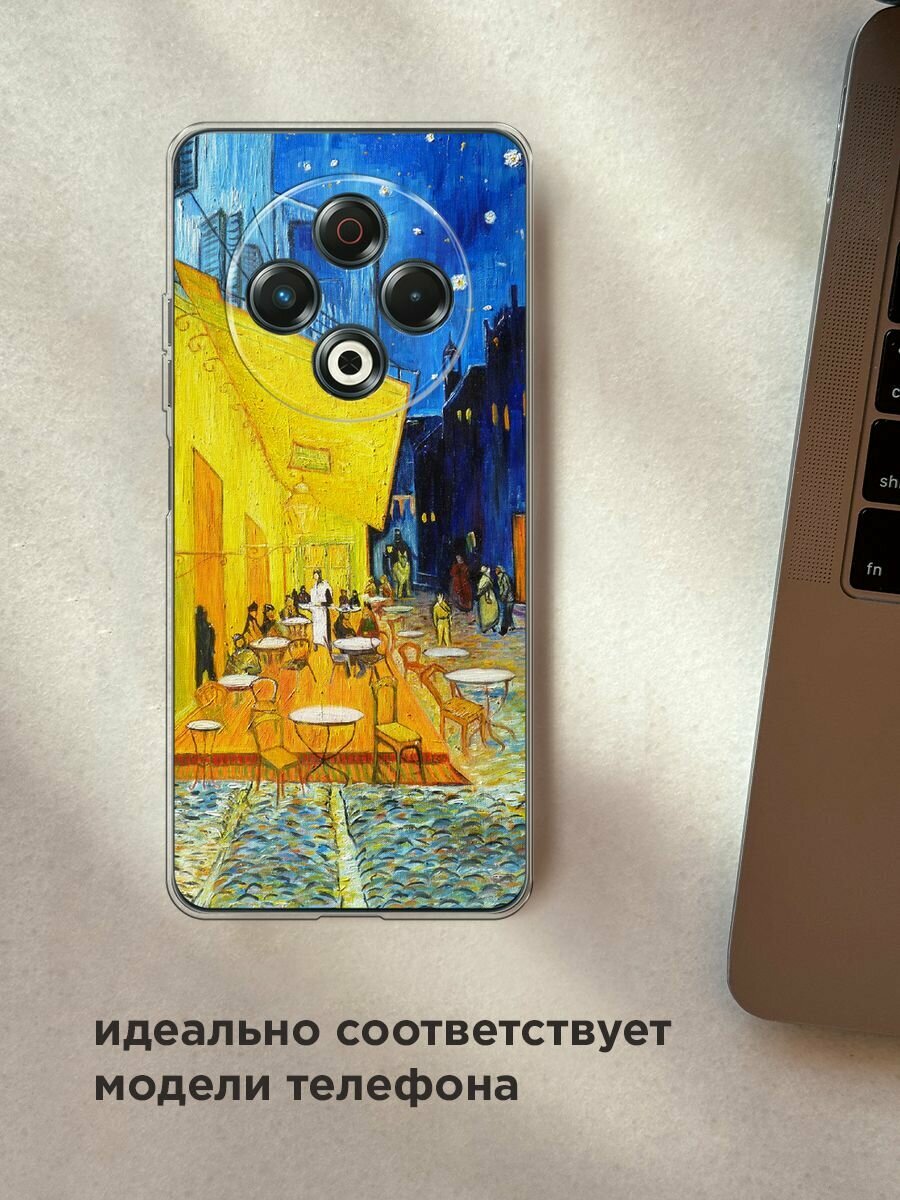 Чехол на Tecno Spark 30 / Текно Спарк 30 с принтом "Ван Гог Желтый дом" — фото 1