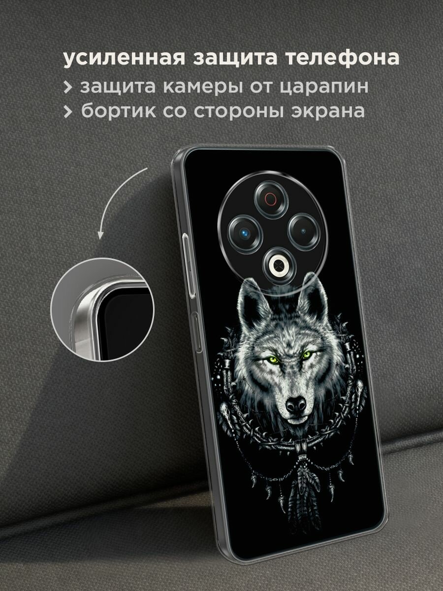 Чехол на Tecno Spark 30 / Текно Спарк 30 с принтом "Волк оберег" — фото 1