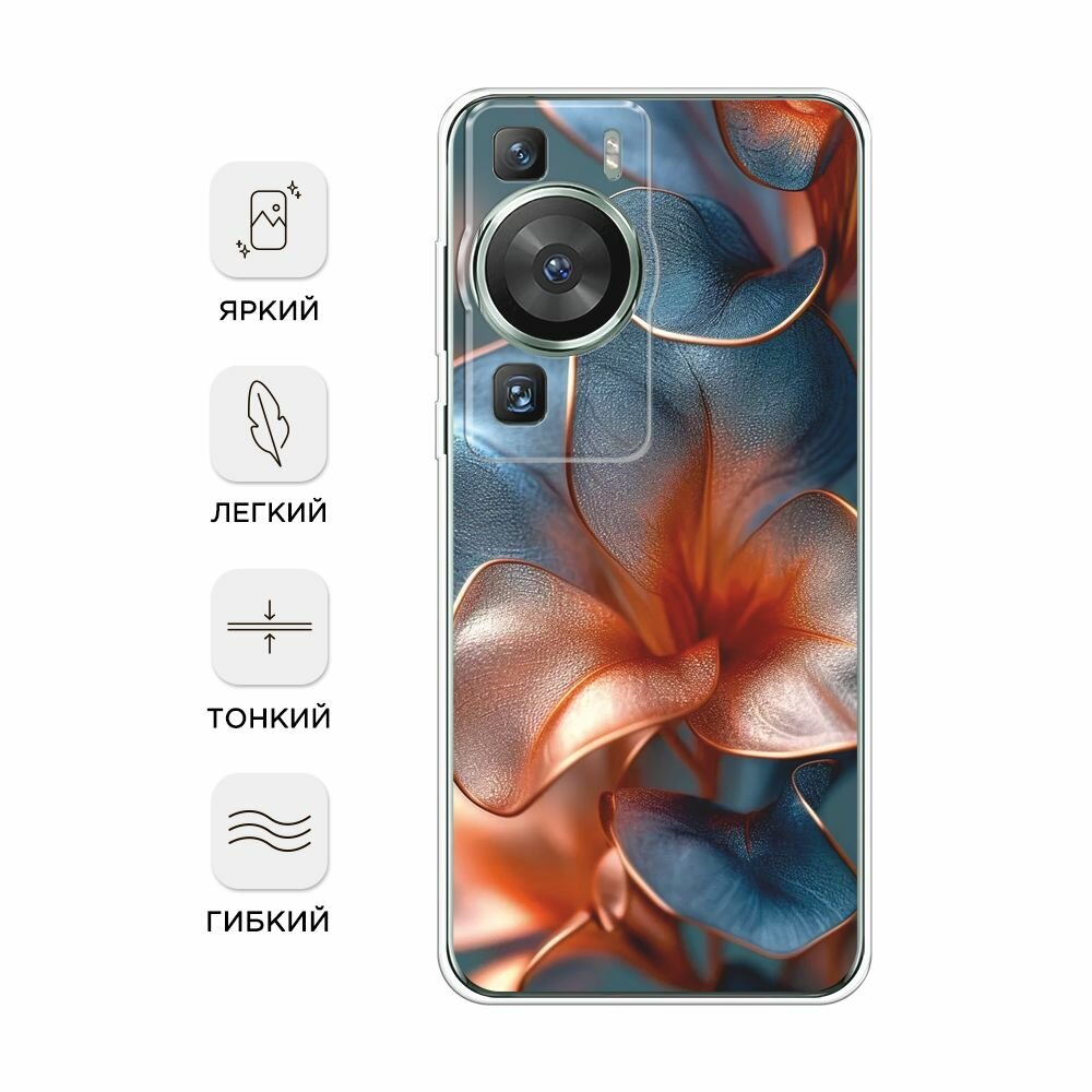 Чехол на Huawei P60/P60 Pro / Хуавей P60/P60 Про с принтом "Жемчужные цветы" — фото 1