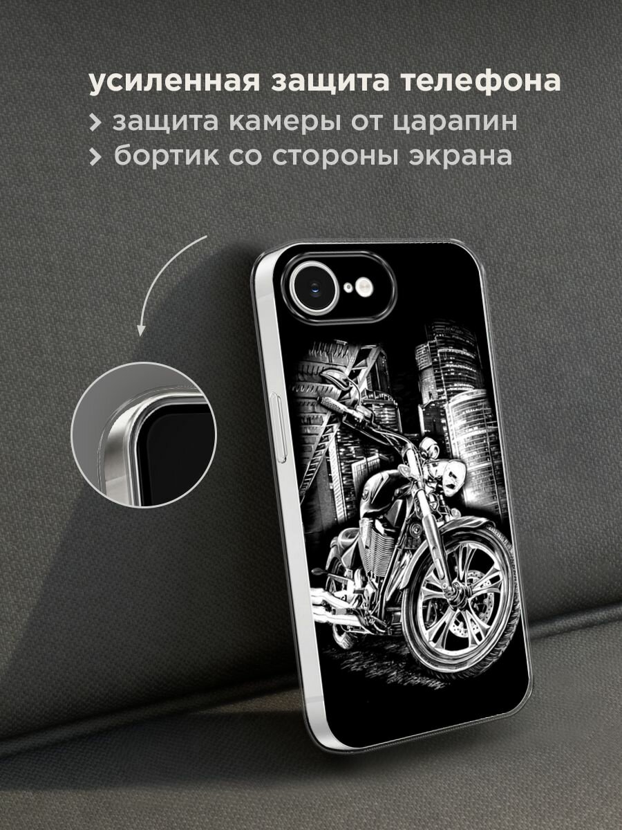 Чехол на Apple iPhone 16e/17e / Айфон 16е/17e с принтом "Крутой байк" — фото 1