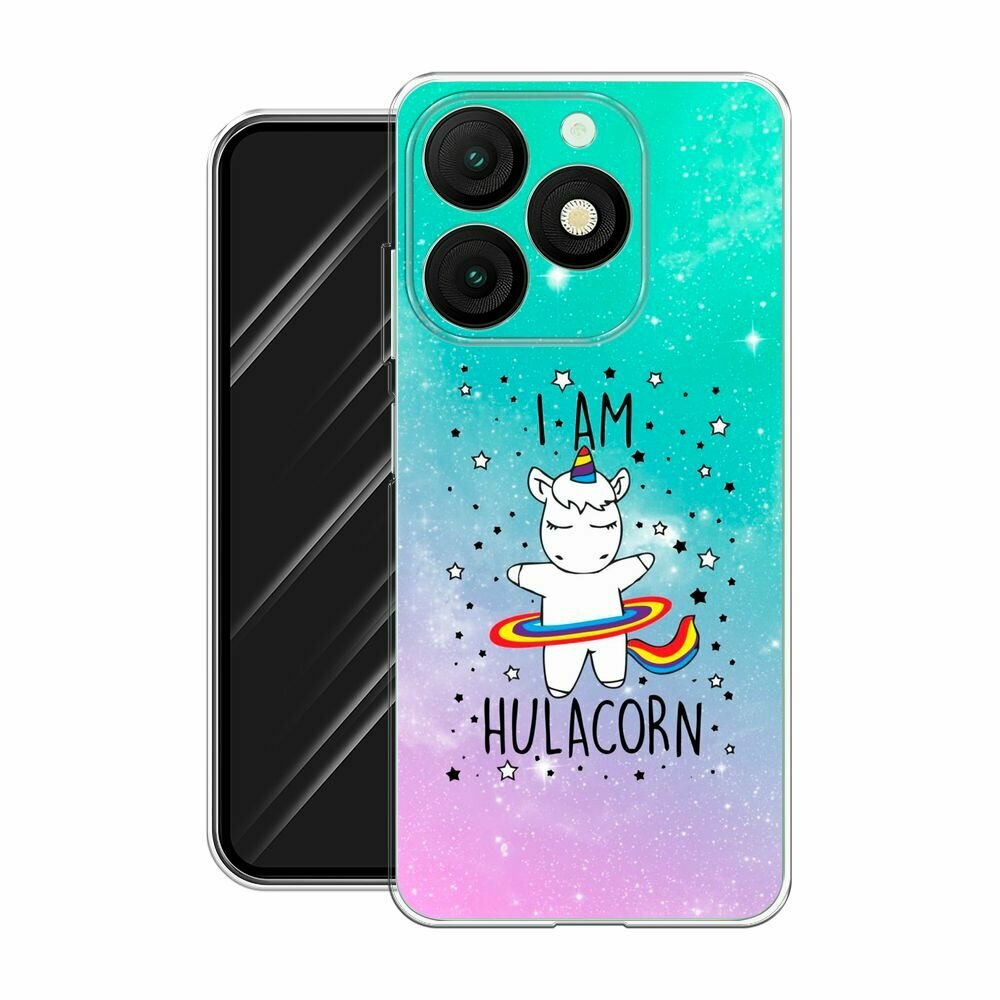 Силиконовый чехол на Itel A50 / Ител А50 с принтом I am hulacorn — фото 1