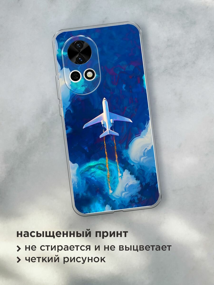 Чехол на Huawei Nova 12/Nova13 / Хуавей Нова 12/Нова 13 с принтом "Самолет картина" — фото 1