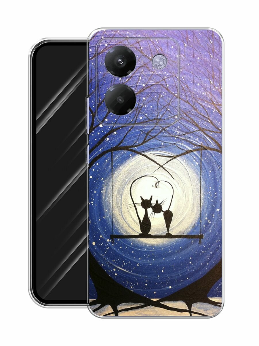Чехол на Poco M7 Pro / Поко М7 Про с принтом Влюбленные котики 10 — фото 1