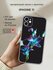 Чехол на Apple iPhone 11 / Айфон 11 с принтом "Синий цветок на черном"