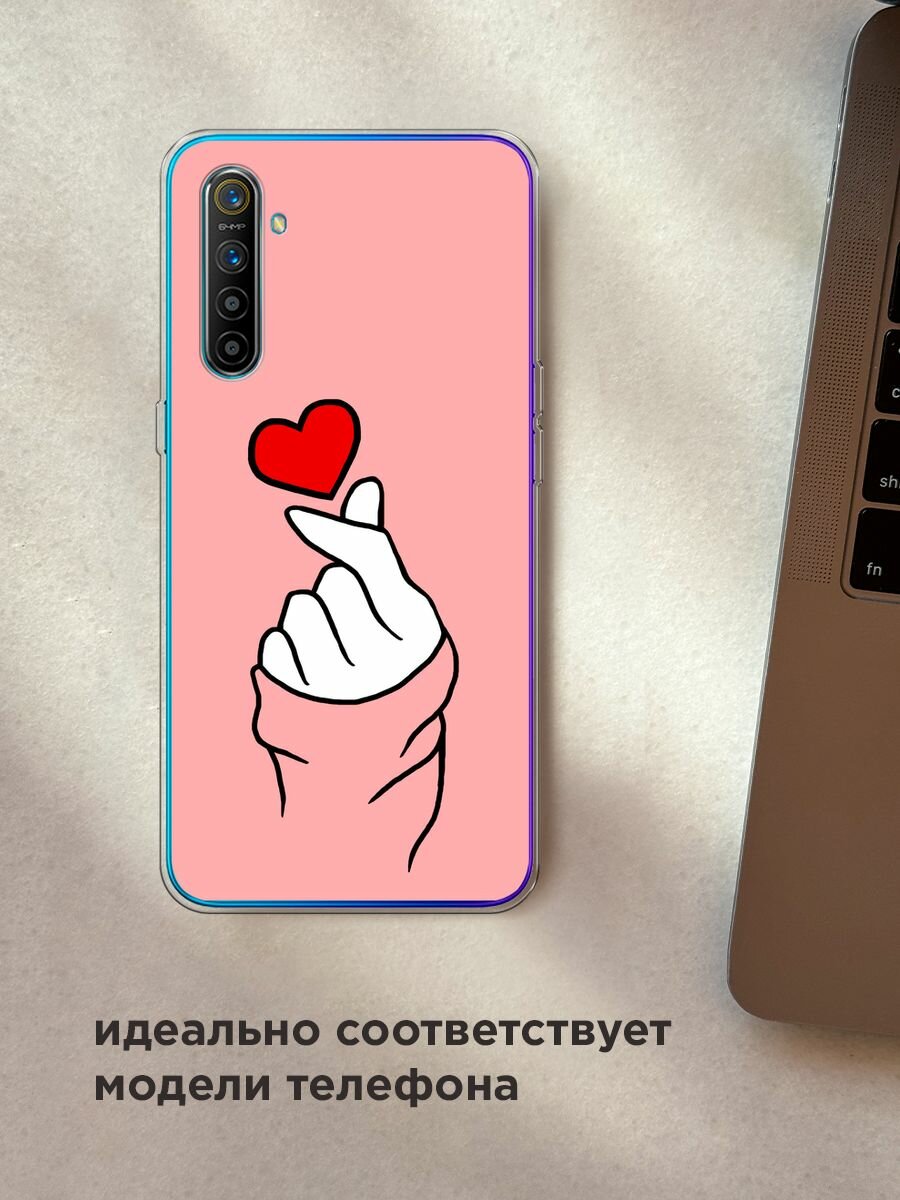 Силиконовый чехол на Realme XT / Реалми XT с принтом "Милое сердечко" — фото 1