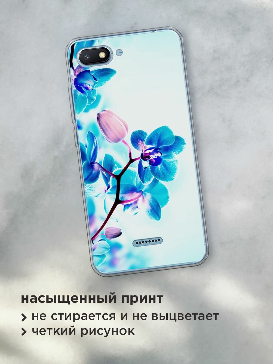 Чехол на Xiaomi Redmi 6A / Сяоми Редми 6А с принтом "Голубая орхидея" — фото 1