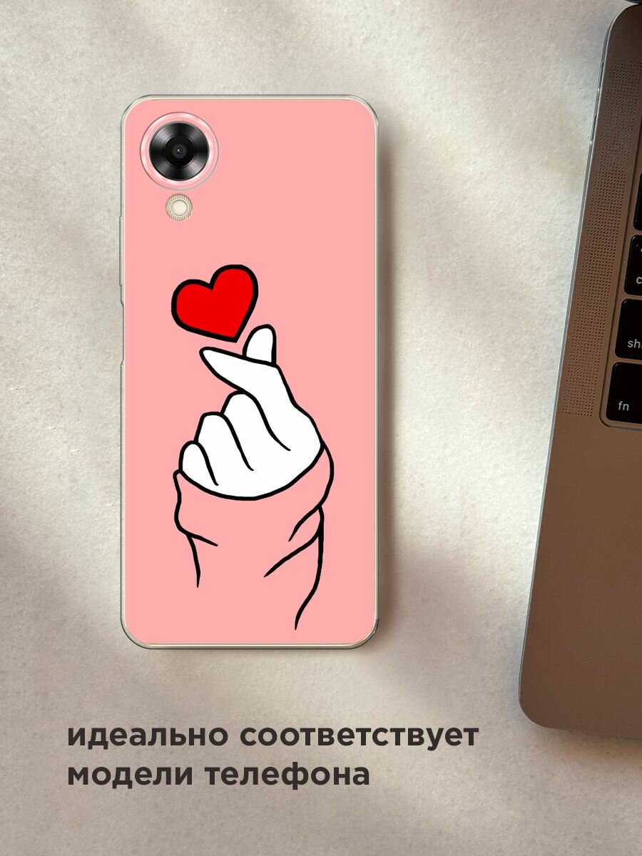 Силиконовый чехол на Oppo A17K / Оппо A17K с принтом "Милое сердечко" — фото 1