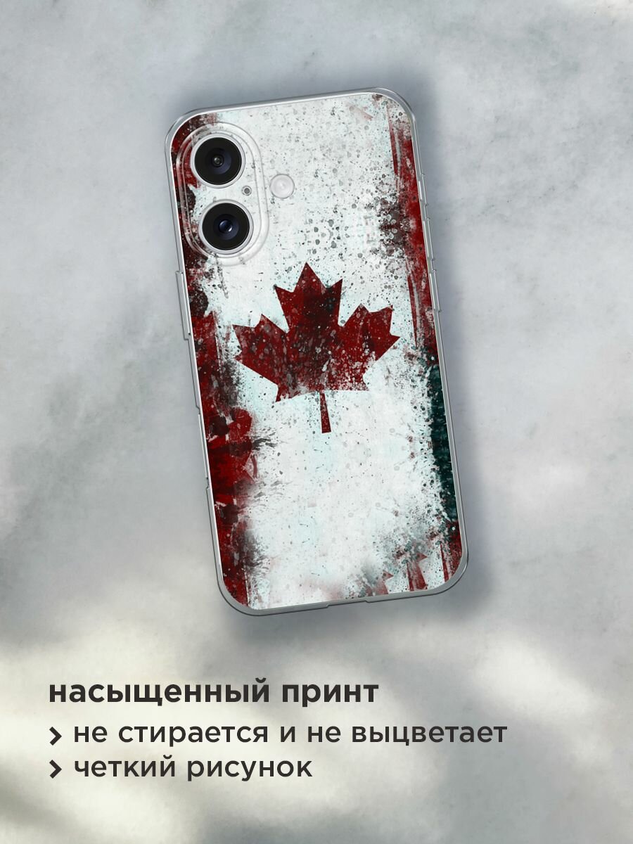 Силиконовый чехол на Apple iPhone 16 / Айфон 16 с принтом "Канада" — фото 1