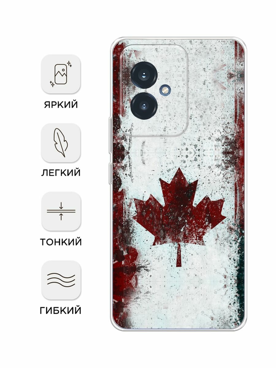 Силиконовый чехол на Honor 100 / Хонор 100 с принтом "Канада" — фото 1