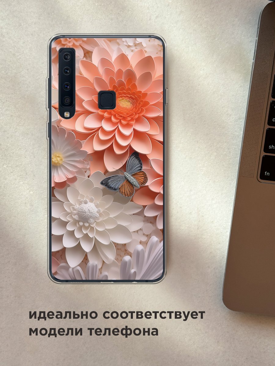 Чехол на Samsung Galaxy A9 2018 / Самсунг Галакси А9 2018 с принтом "Бумажные цветы" — фото 1