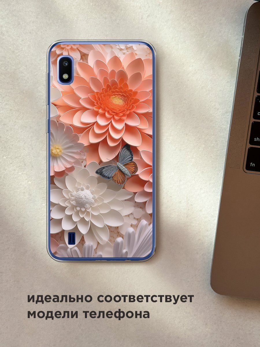 Чехол на Samsung Galaxy A10 / Самсунг Галакси А10 с принтом "Бумажные цветы" — фото 1