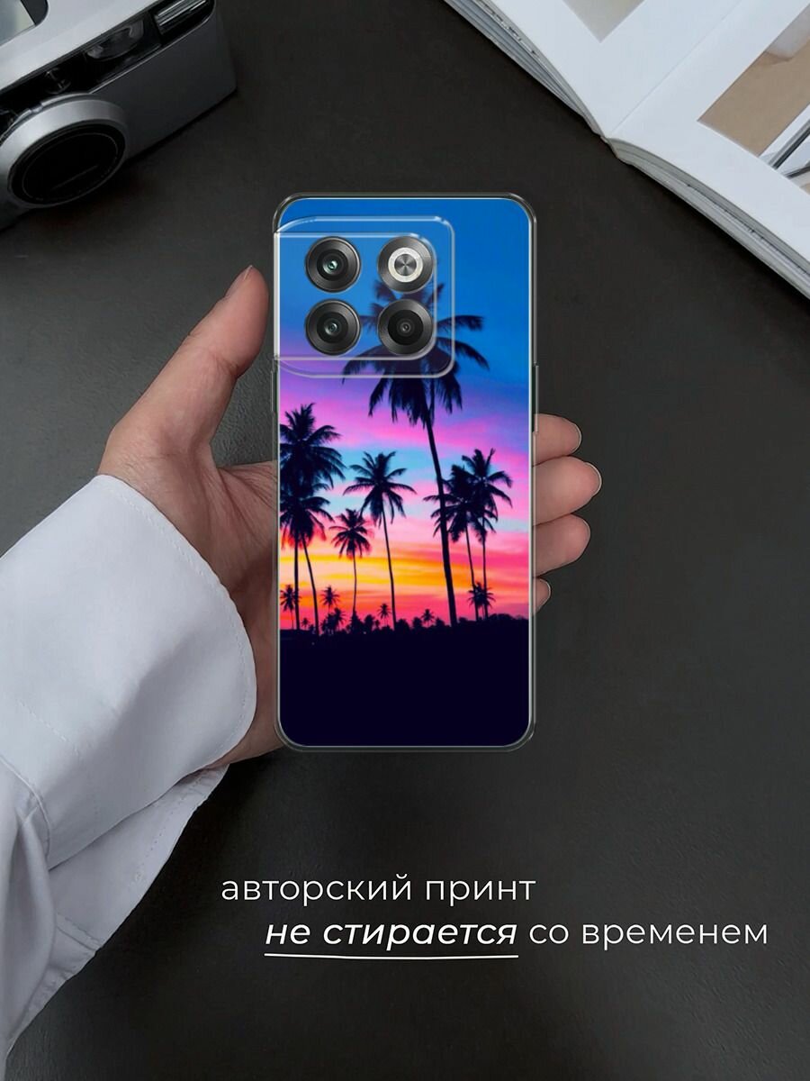 Силиконовый чехол на OnePlus 10T / Ван плюс 10T с принтом "Закат 5" — фото 1