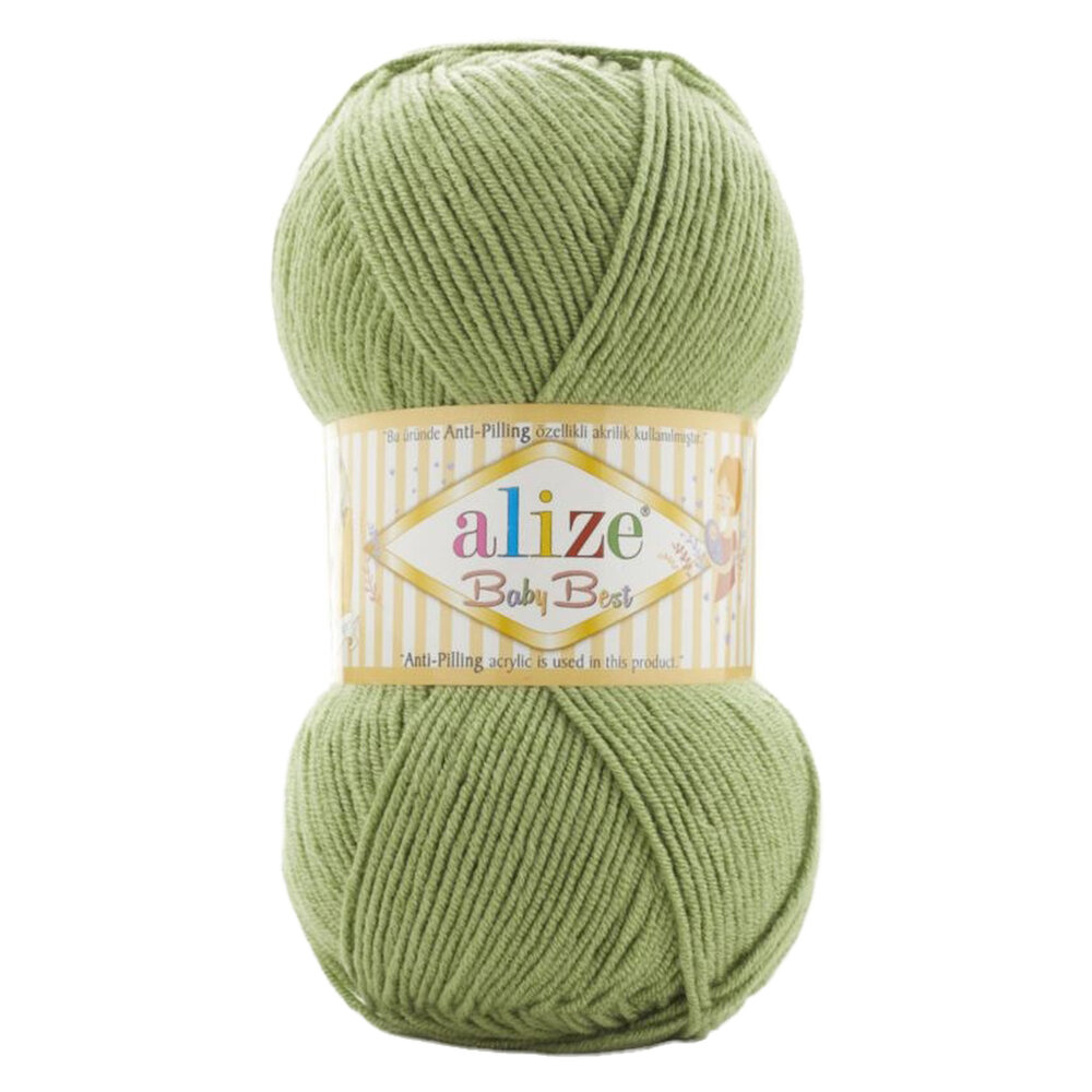 Пряжа для вязания Alize Baby best 485 сухая мята 100 гр/240 м 10% бамбук, 90% антипилинг акрил