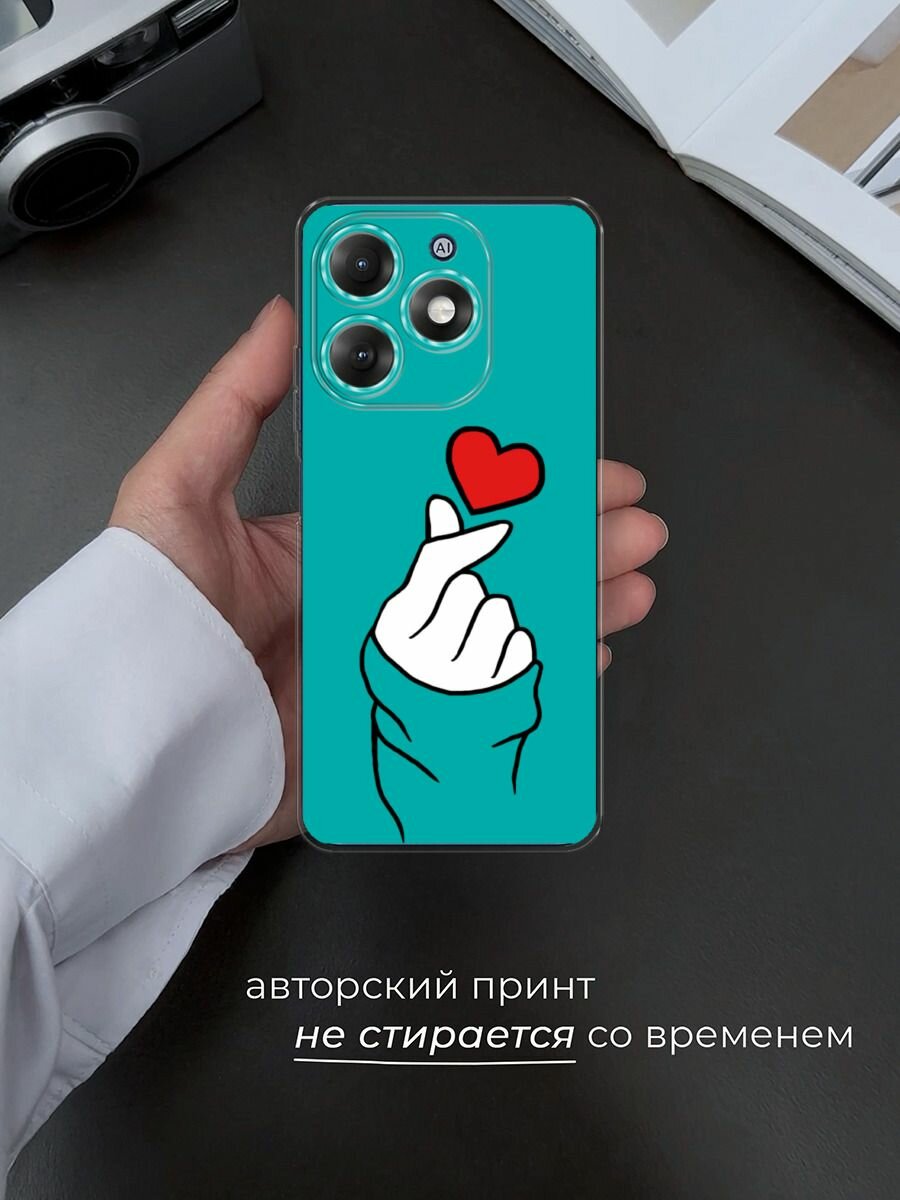 Силиконовый чехол на Itel A70 / Ител А70 с принтом "Маленькое сердечко" — фото 1