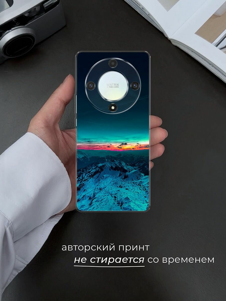 Силиконовый чехол на Honor X9A / Хонор X9A с принтом "Закат в горах" — фото 1