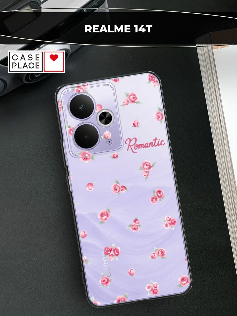 Чехол на Realme 14T / Реалми 14Т с принтом "Romantic 2", прозрачный