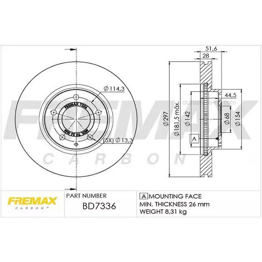 FREMAX BD7336 диск тормозной передний!\ Mazda 6/CX-5 2.0/2.2TD 11>